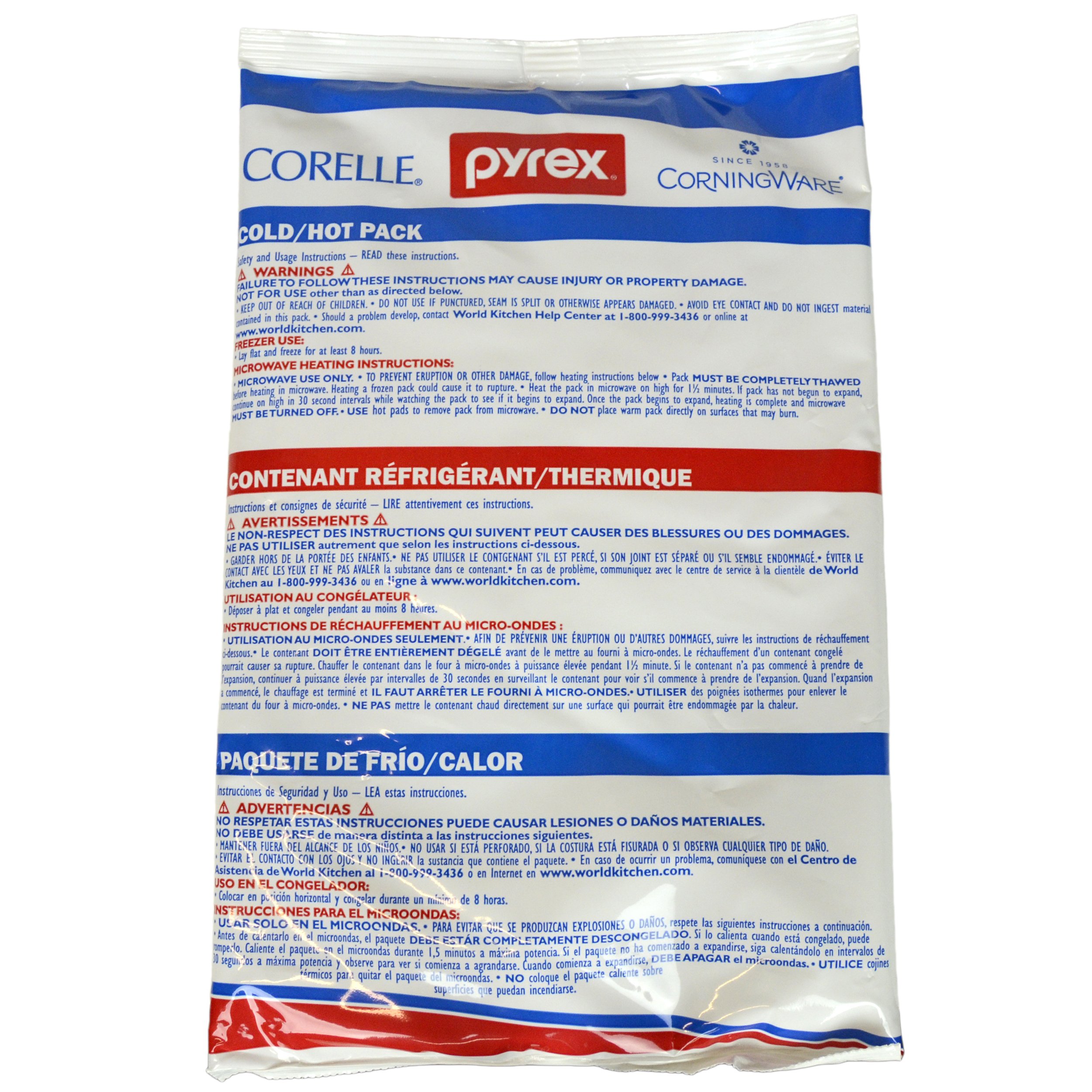 Pyrex Large Cold/Hot Packs (2-Pack) Fits Double Decker Insulated Food Carrier or Single Pocket Insulated Food Carrier