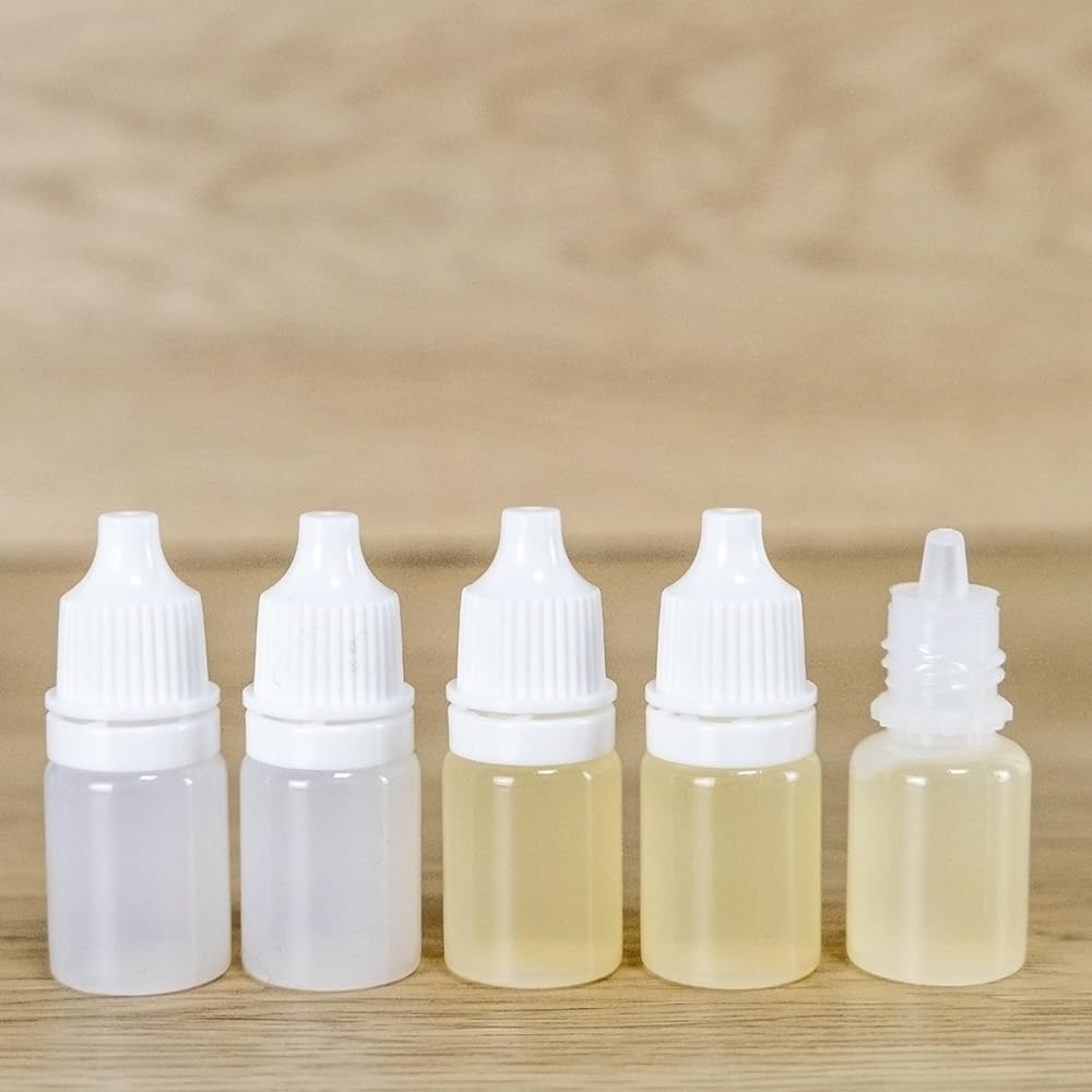 Jarvials Squeezable Dropper Bottles 20pcs 5ml Empty Plastic Squeezable Eye Liquid Dropper with Screw Cap