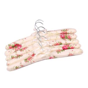 fazanwey padded hangers for clothes satin hangers clothes hangers padded hangers for women sweaters (floral-5pcs)