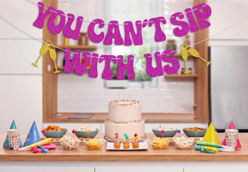 You Can't Sip With Us Banner, Mean Girl Party Decorations, Girls Night Decorations, Mean Girl Birthday Bachelorette Wedding Bridal Shower Party Decor Supplies Rose Red