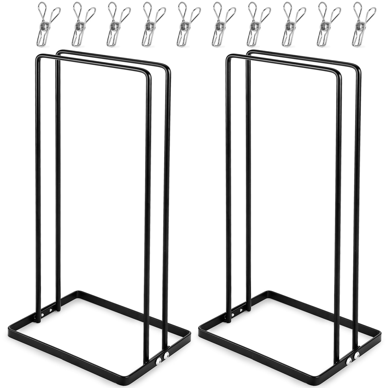 HAKDAY 2PCS Hanger Organizer Stacker with 10pcs Stainless Steel Clamps, Hanger Stacker Hold up 110 Wire Hangers for Hanger Storage Organizer, Hanger Rack Stand for Adult Child Velvet Pants Hangers