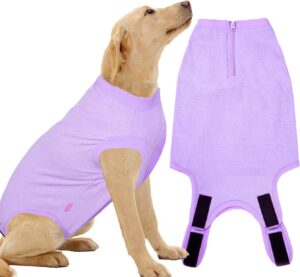 wabdhaly dog surgery recovery suit for xxx-large female spay,anti licking dog surgical recovery onesie,fashion striped purple 3xl