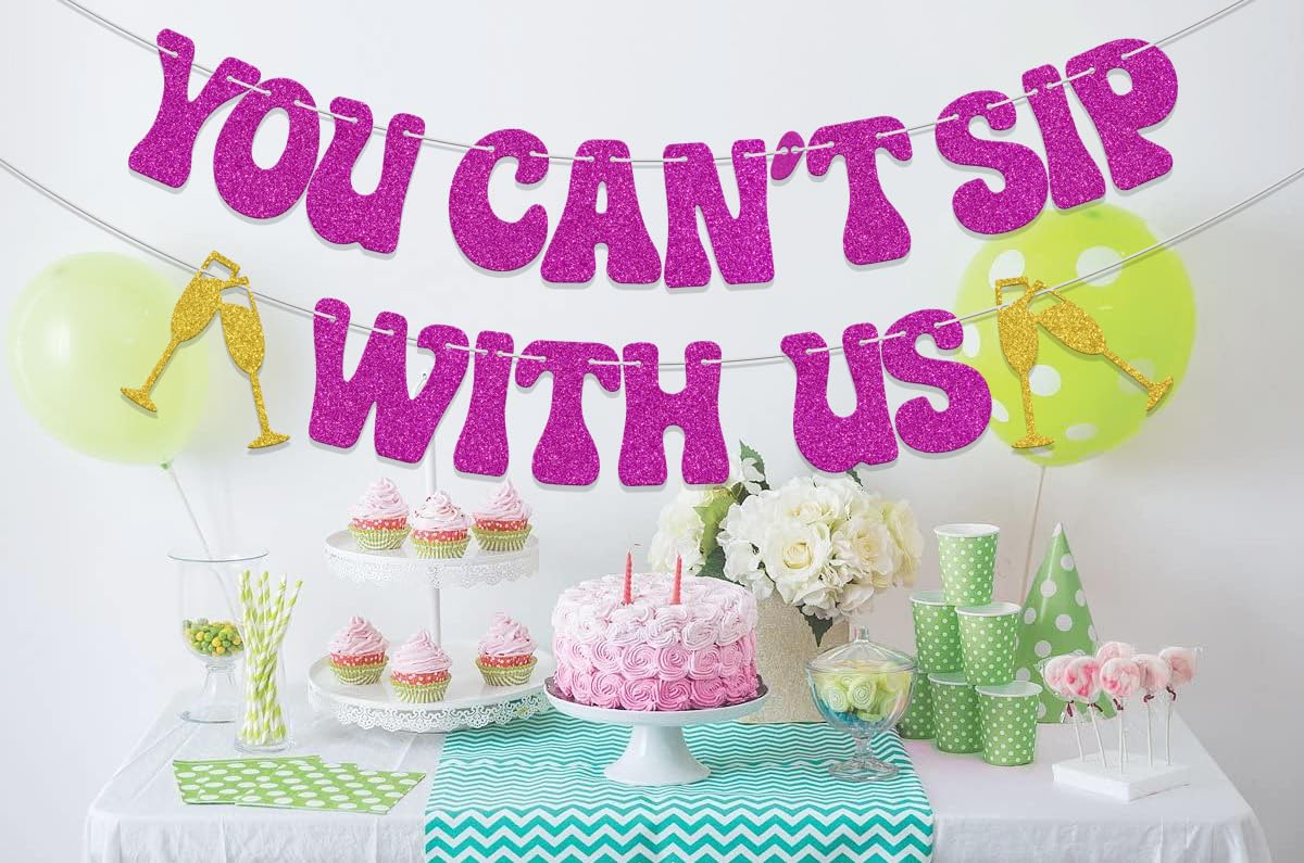 You Can't Sip With Us Banner, Mean Girl Party Decorations, Girls Night Decorations, Mean Girl Birthday Bachelorette Wedding Bridal Shower Party Decor Supplies Rose Red