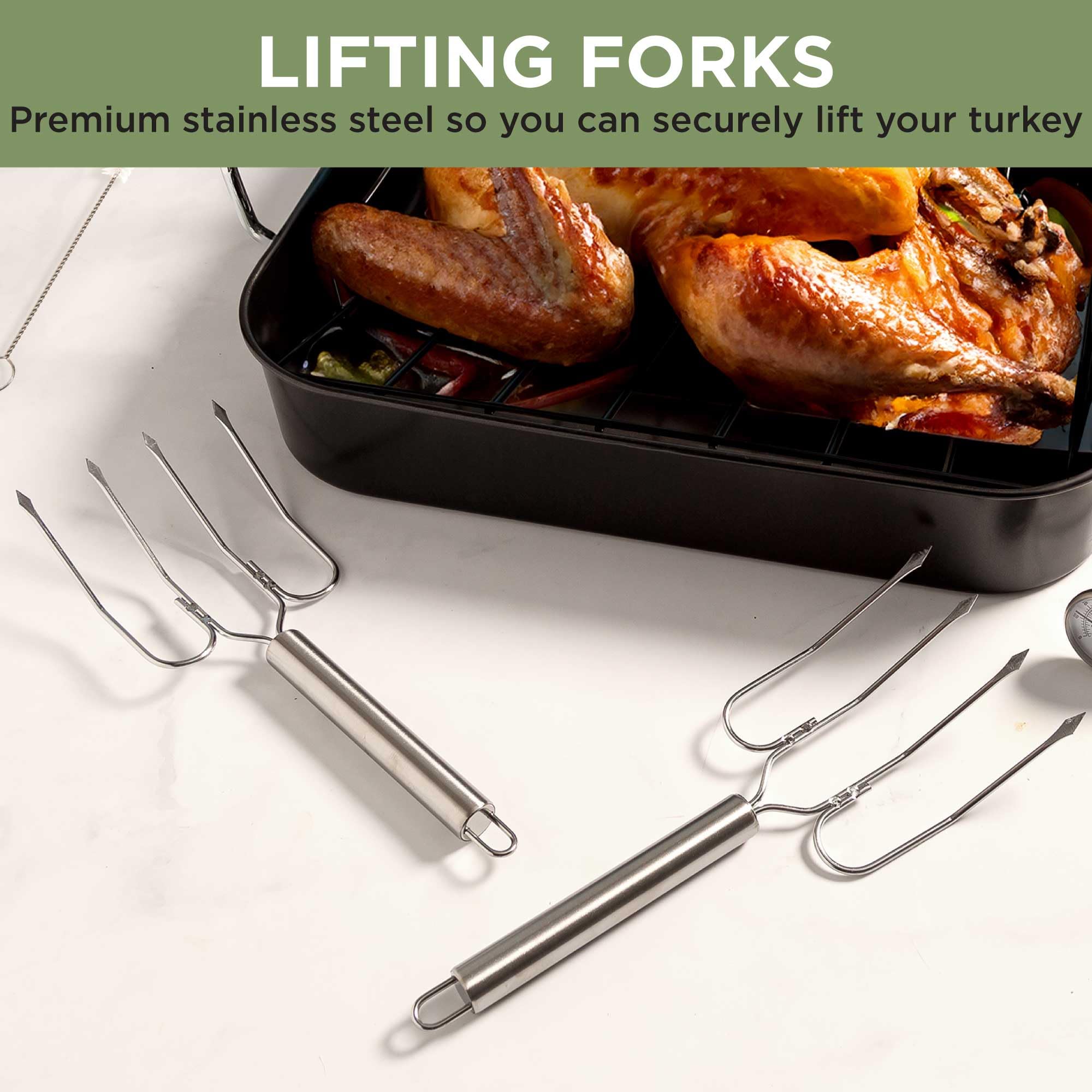 Ecolution Turkey Roasting Gadget Set, Standard, Stainless Steel