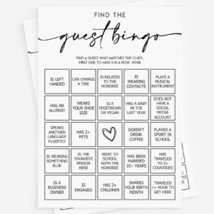 All Ewired Up 50 Find The Guest Bingo Game (50-Cards) Fun Baby Shower Game Activity, Bridal Shower, Wedding Decorations, Rehearsal Dinner, Engagement Party, Gender Neutral Boy or Girl, Minimalist