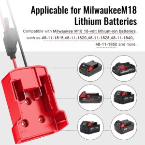 Azocek Power Wheels Adapter for Milwaukee M18 Battery with Wire Harness Connector Compatible with 12 Volt Power Wheels, 12AWG Wire with 40A Fuse