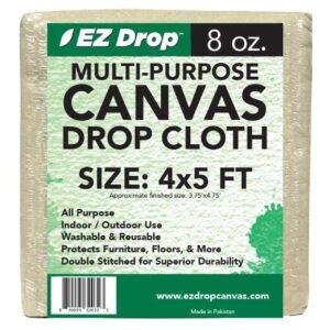 ez drop painter's canvas fabric drop cloth for painting (4 ft. x 5 ft.)