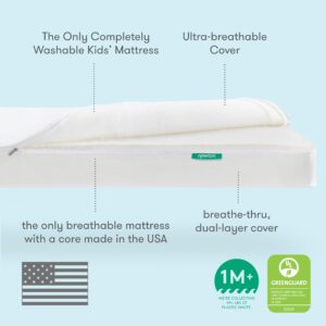 Newton Baby Kids' Twin Mattress - 100% Washable, Hypoallergenic, Breathable Wovenaire Core, GREENGUARD Gold Certified, Ideal Firmness and Comfort for Growing Kids, 38” x 75”