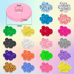 Clay Beads, 3000Pcs Red Clay Heishi Beads for Bracelets Making, Flat Round Polymer Heishi Beads for DIY Jewelry Making（Bagged）