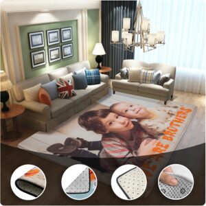 Custom Rug with Logo for Bedroom, Personalized Rugs Add Your Own Photo Text, Customized Area Carpet Anti Slip Washable Door Mat Decoration for Home Living Room Office Garden Balcony Bath 36 x 24 in