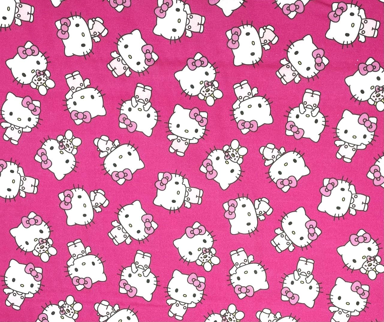 Spring Creative 1/2 Yard - Sweet Adorable Pink Bow & White Kitty Cat on Pink Cotton Fabric (Great for Quilting, Throws, Sewing, Craft Projects, and More) 1/2 Yard x 44"", F212APBWK.5