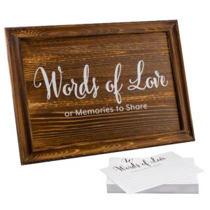 darware wedding guest book alternative: wood words of love wedding sign w/ note cards for receptions, showers, bereavement and graduation