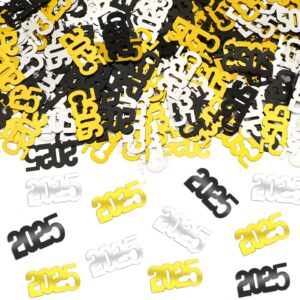 julbear 2025 new years confetti, new year party supplies black gold silver 2025 confetti new year eve decorations 2025 nye table centerpiece for happy new year gift new years theme events decorations