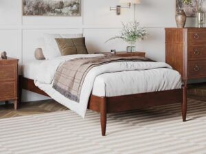 afi, pasadena 14" twin xl wood basic platform bed frame, walnut