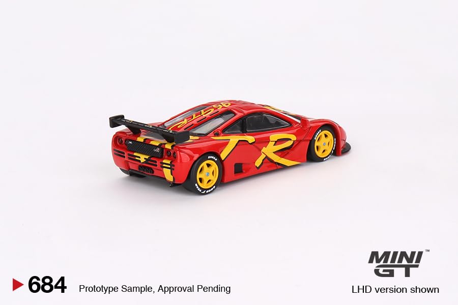 True Scale Miniatures McLaren F1 GTR Red with Yellow Graphics 1996 Presentation Limited Edition to 5040 Pieces Worldwide 1/64 Diecast Model Car