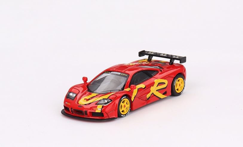 True Scale Miniatures McLaren F1 GTR Red with Yellow Graphics 1996 Presentation Limited Edition to 5040 Pieces Worldwide 1/64 Diecast Model Car