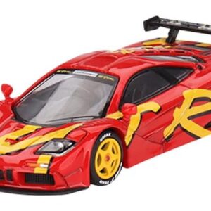 True Scale Miniatures McLaren F1 GTR Red with Yellow Graphics 1996 Presentation Limited Edition to 5040 Pieces Worldwide 1/64 Diecast Model Car