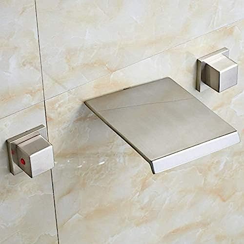 Kitchen Taps Kitchen Tap Faucet New Two Square Handles Waterfall Sink Faucet Wall Mounted Bathroom Bathtub Sink Mixer Taps