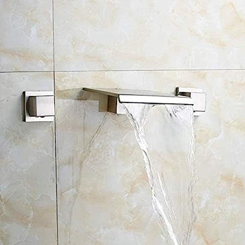 Kitchen Taps Kitchen Tap Faucet New Two Square Handles Waterfall Sink Faucet Wall Mounted Bathroom Bathtub Sink Mixer Taps