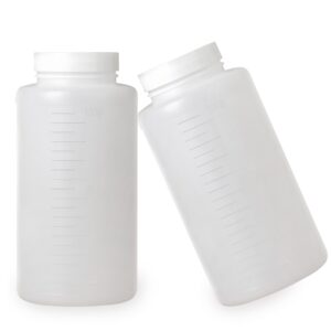 lepevney 1000ml/34oz plastic bottles lab chemical reagent bottle - wide mouth, secure sample sealing, liquid storage container 2 pcs