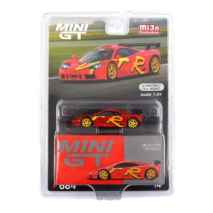 true scale miniatures mclaren f1 gtr red with yellow graphics 1996 presentation limited edition to 5040 pieces worldwide 1/64 diecast model car