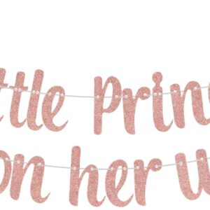 A Little Princess Is on Her Way Banner, Princess Themed Baby Shower Decorations, Crown Welcome Baby Party Decor, Baby Girl 1st Birthday Party Supplies Rose Gold & Gold