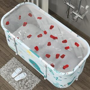 meglob mobile bathtub, freestanding portable bathtub with alloy bracket, ice bath tub for athletes, ideal for hot bath ice bath, compact soaking freestanding bathtub for shower stall,l