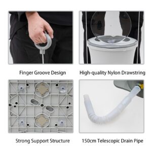 VPABES Manual Clothes Dryer Portable Mini Dryer for Clothes, Foot Powered Compact Spin Dryer Machine, Non Electric Laundry Dryer for RV, Camping, School, Apartment, Dorm(White)