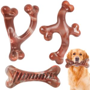 nougat dog toys for aggressive chewers 3 pack indestructible dog toy tough nylon bacon flavor dog chew toys for large medium small breed