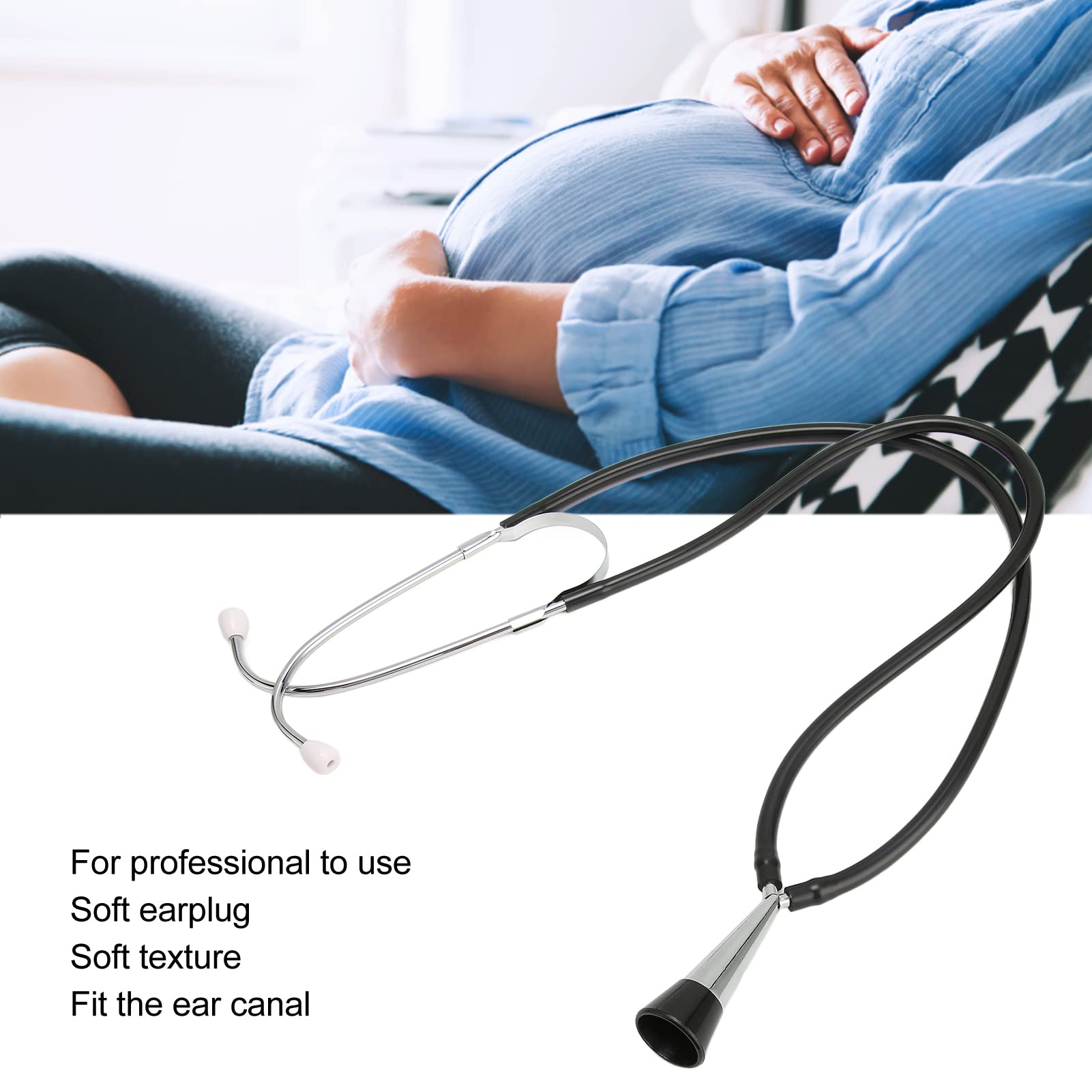 Fetal Stethoscope, Stethoscope with Silicone Receiver, Aluminum Alloy Heart for Nurses Doctors and Students Pregnant Clearly Hear Babies Heartbeat for Pregnant Women and Professionals