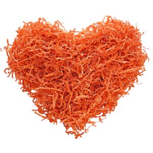 bobobag - 4oz crinkle cut paper shred filler recyclable gift wrap confetti raffia grass shred paper for easter baskets filler creative eggs decor (orange)