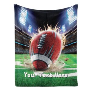 personalized football blanket, ultra soft micro flannel blanket for bed couch living room(teens), 50 x 60 inches