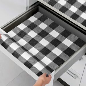 shelf liner for kitchen cabinets non-adhesive drawer liner non-slip cabinet liners washable thickened mats for cupboard, tool box, shelves, dorm drawers, pantry, 11.8in x 10ft, black