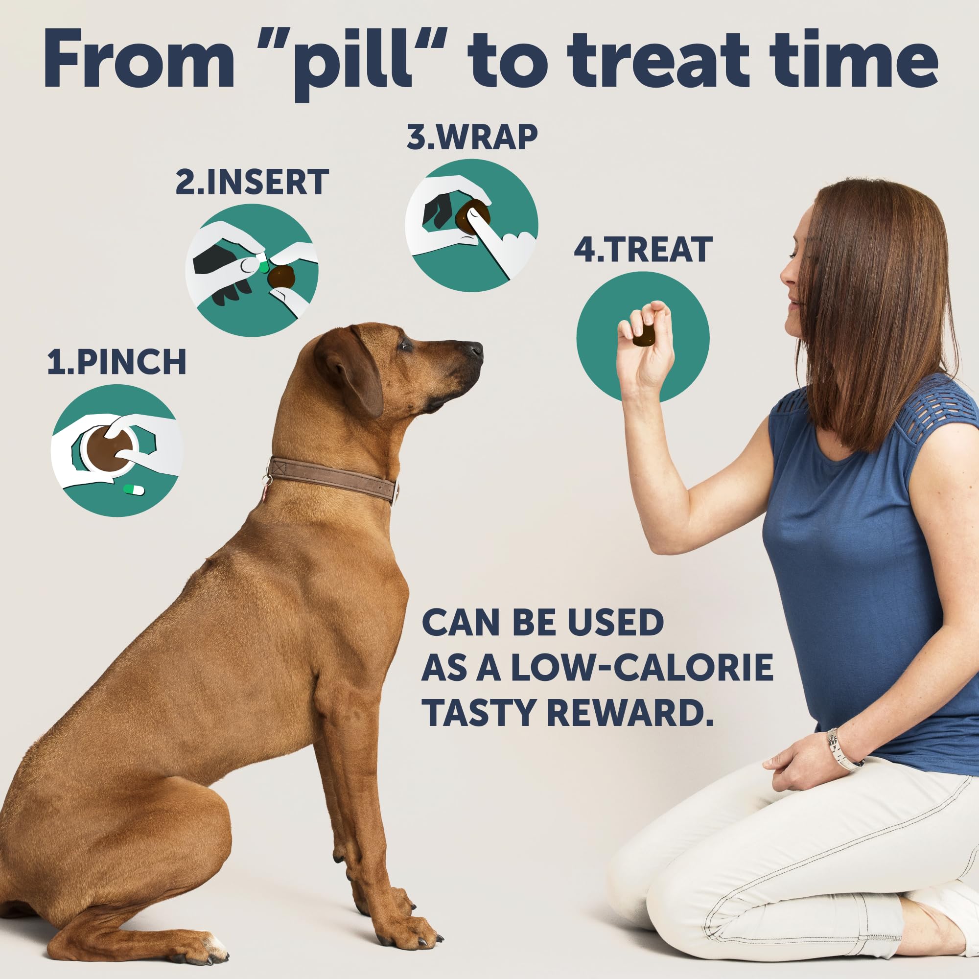 Pill Paste for Dogs - Pill Wrap for Dogs - Wrap a Pill for Dogs - Pill Wrap Masker Treats for All Breeds & Ages - Soft Dog Treats to Hide Pills, Capsules, Tablets - Chicken Flavor - 60 Servings