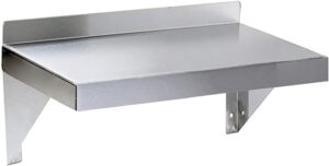 express kitchquip stainless steel wall shelf | square edge | metal shelving | heavy duty | commercial grade | wall mount | nsf certified (6” width x 16” length)