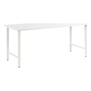 bush business furniture hustle 72w x 30d computer desk with metal legs in white, modular office table for home and professional workspace