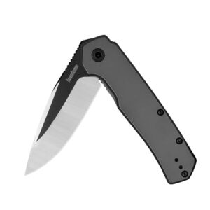 kershaw thermal folding pocket knife, 2.95 in gray pvd finish blade, assisted opening, pocketclip, every day carry