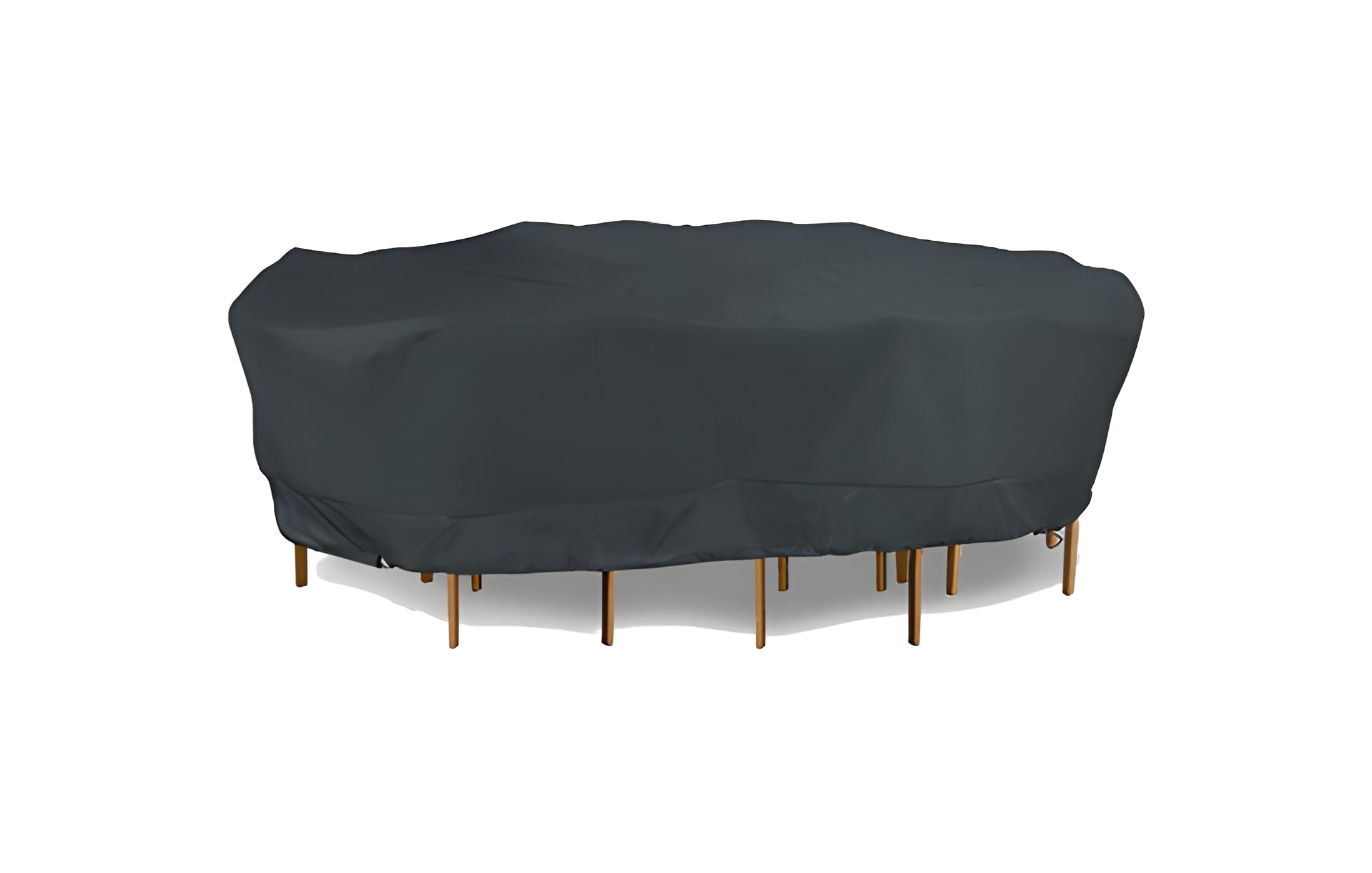 Eevelle Meridian Patio Oval Table Set Cover with Marine Grade Fabric - Outdoor Table Cover - Furniture Set Covers for Dining Table - Easy to Install - (25.5"H x 90"L x 66"W, Charcoal Gray)