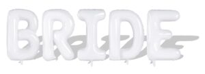 40inch bride balloons - jumbo bride to be balloons for bridal shower bachelorette party decorations and engagement party supplies （white）