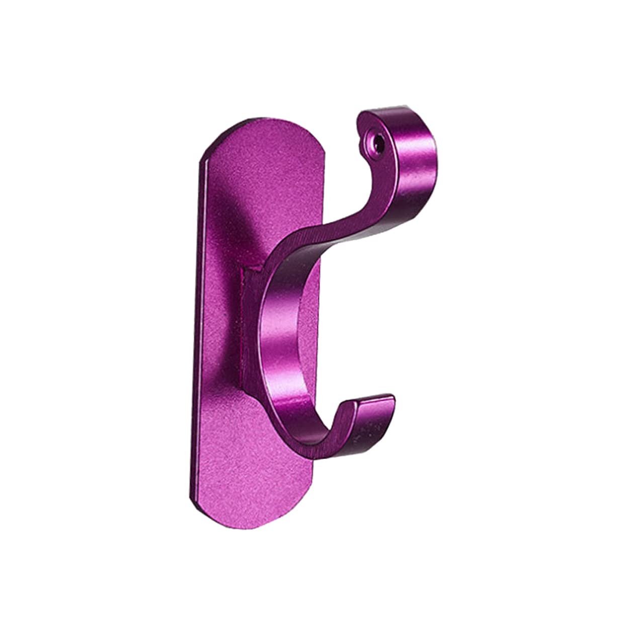 OFFSCH 1Pc Wall Mounted Clothes Hanging Rack Punch Aluminum Hook for Home Use Colorful Design Purple for Towel Coat and Clothing Storage