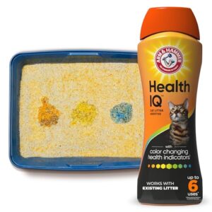 arm & hammer health iq cat litter additive, with color changing health indicators, works with most litter, 10 oz