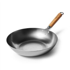 sur la table carbon steel wok, gray