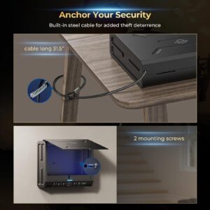 ONNAIS Iron PRO Biometric Fingerprint Gun Safe for Handgun: Swift Entry Gun Lock Box Featuring with Interior Light and Emergency Power Supply: Pistol Safe for Home, Bedside, Nightstand, and Car