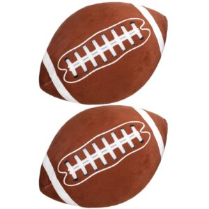 bencailor 2 pcs christmas football pillows soft fluffy stuffed football plush pillow football shaped sports pillows for room bedroom decorations birthday party decor(9.84 x 13.78 inch)