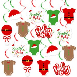 christmas baby shower decorations,santa baby theme party hanging swirls foil ceiling decor for christmas party decorations new year birthday party supplies winter baby shower