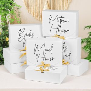 Xylitic 8 Pack Bridesmaid Proposal Box Set with Ribbon, Maid of Honor Proposal Box, Bridesmaid Boxes, Matron of Honor Proposal Gift Box, Bridesmaid Proposal Gifts