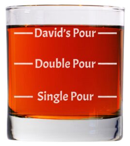 carvelita personalized 11oz whiskey glass, engraved old fashion custom rack glass, pour line gift idea, personalized for him, single pour, double pour, for christmas, fathers day, birthday