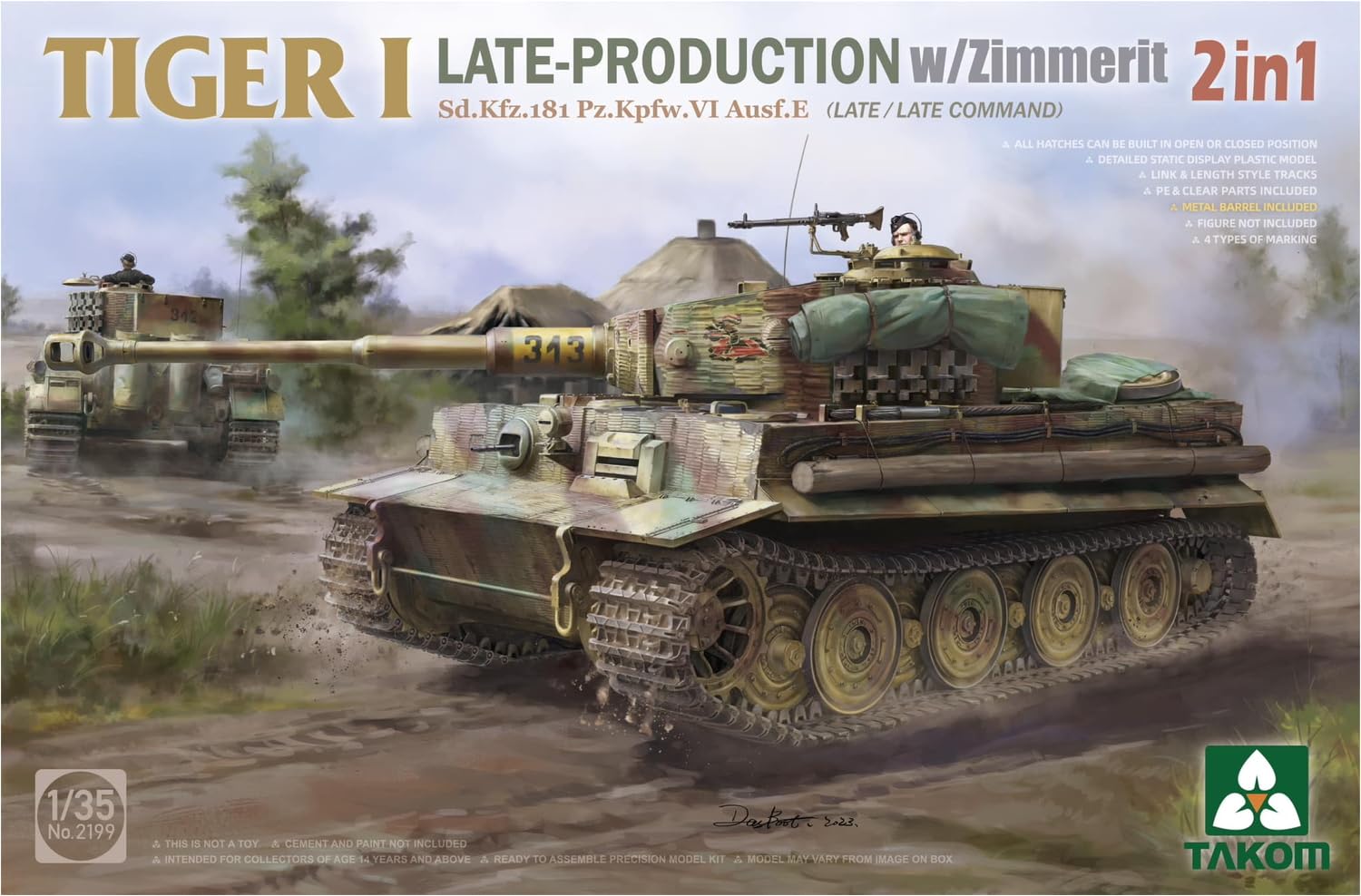 Takom 2199 1/35 TIGER I LATE w/ZIMMERIT Sd.Kfz.181 Pz.Kpfw.VI