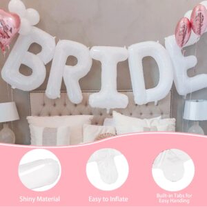 40inch Bride Balloons - Jumbo Bride to Be Balloons for Bridal Shower Bachelorette Party Decorations and Engagement Party Supplies （White）