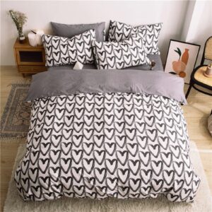 buniq duvet cover set king/twin/full/queen size, 3 pieces (1 duvet cover + 2 pillow cases), textured duvet cover with zipper closure, four corner ties,ultra soft washed microfiber(queen,006)